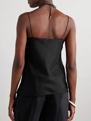 Another Tomorrow Silk-twill Camisole - Black