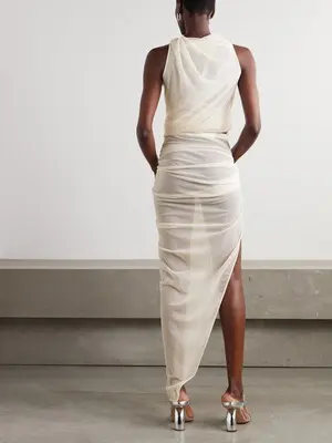 Rick Owens Twist Edfu Asymmetric Draped Maxi Skirt - Neutrals