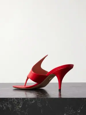 FERRAGAMO Lyrai Leather Mules - Red