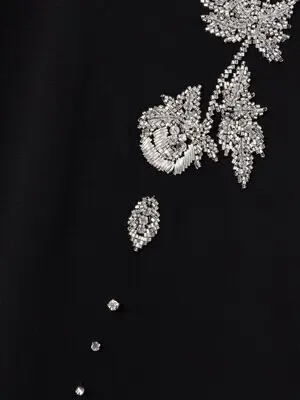 MISS SOHEE Cutout Crystal-embellished Embroidered Crepe Halterneck Gown