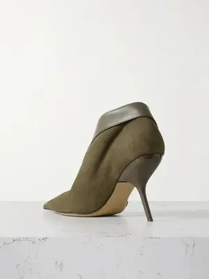 FERRAGAMO Eva Leather-trimmed Ankle Boots
