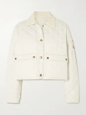 Moncler Chitre Cropped Padded Quilted Shell Jacket - Off-white