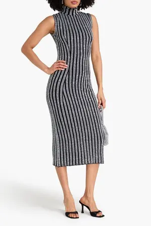 Missoni Sequin-embellished Ribbed-knit Turtleneck Midi Dress