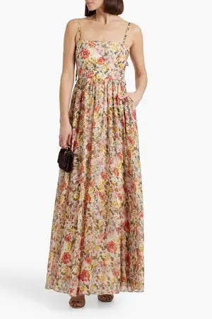 MIKAEL AGHAL Floral-print Voile Maxi Dress