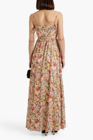 MIKAEL AGHAL Floral-print Voile Maxi Dress