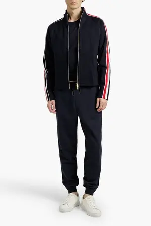 Thom Browne Striped Cotton-jersey Track Jacket - Midnight Blue