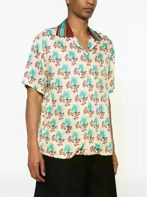 Drole De Monsieur Horse-head Print Shirt - Neutrals