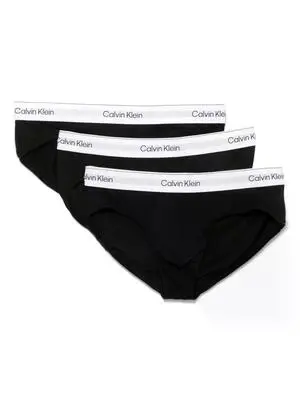 Calvin Klein Logo-waistband Briefs - Black