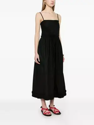 GANNI Cotton Midi Dress - Black
