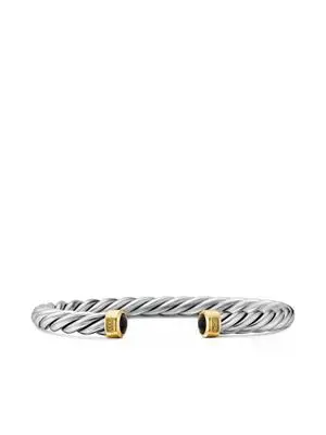 David Yurman David Yurman 18k Yellow Gold And Black Onyx Cable Bracelet (6mm) Silver