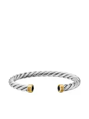 David Yurman 18k Yellow Gold And Black Onyx Cable Bracelet