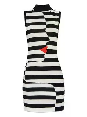 Women's Black White Striped