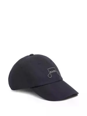 Marni Logo-appliqué Cap - Blue