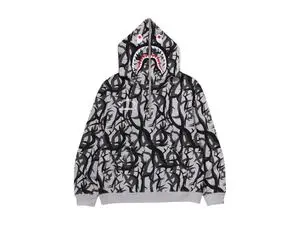 A BATHING APE Trial Camo Two Face Half Zip Pullover Hoodie