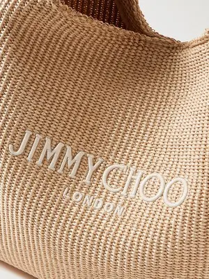 JIMMY CHOO Embroidered Raffia Tote
