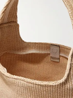 JIMMY CHOO Embroidered Raffia Tote
