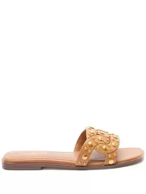 TWINSET Studded Leather Slides