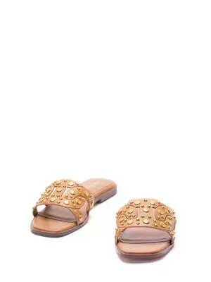 TWINSET Studded Leather Slides