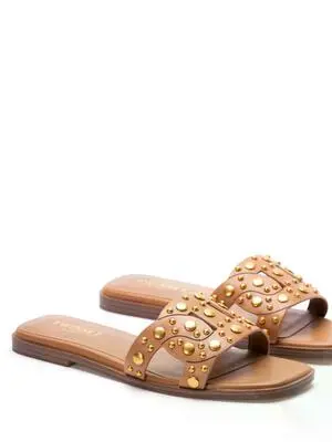 TWINSET Studded Leather Slides