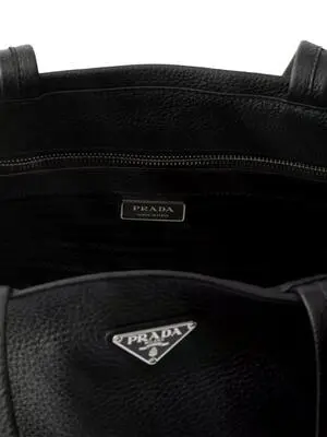 Prada Leather Tote Bag - Black