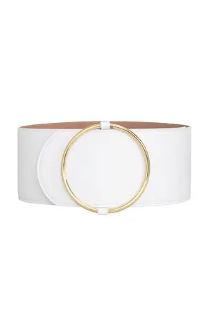 Alaïa Ring Leather Waist Belt - White