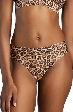 SIELLA Siella No-Show Bikini Bottom Leopard Print