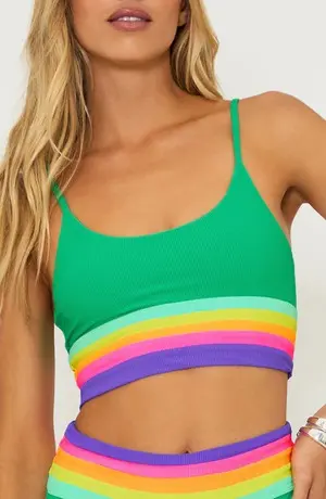 Beach Riot Mae Colorblock Bikini Top - Technicolor Colorblock