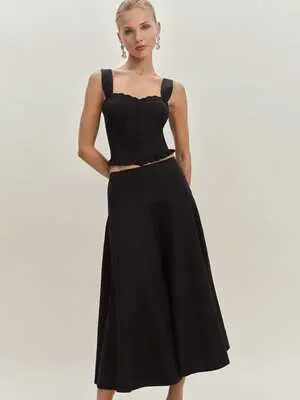 REFORMATION Anatolia Linen Two Piece - Black