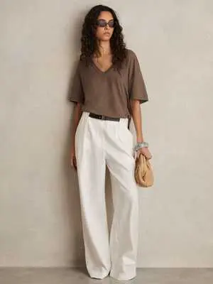 REISS Ember Linen T-shirt