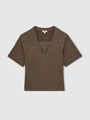 REISS Ember Linen T-shirt