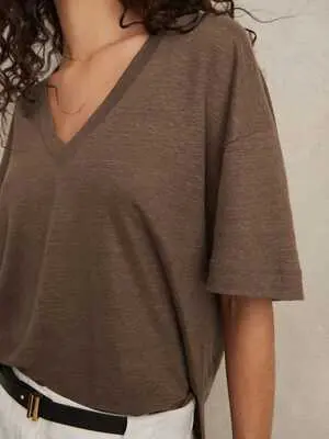 REISS Ember Linen T-shirt
