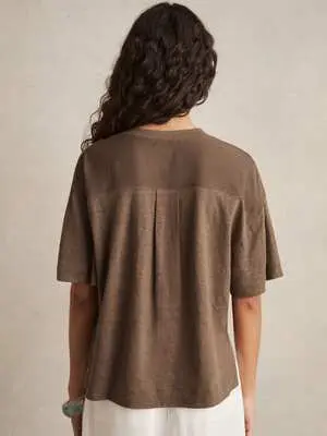 REISS Ember Linen T-shirt