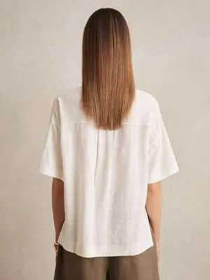 REISS Ember Linen T-shirt