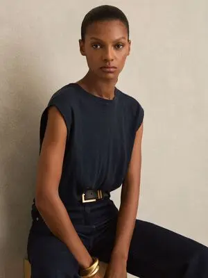 REISS Mara Linen T-shirt