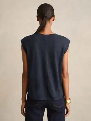 REISS Mara Linen T-shirt