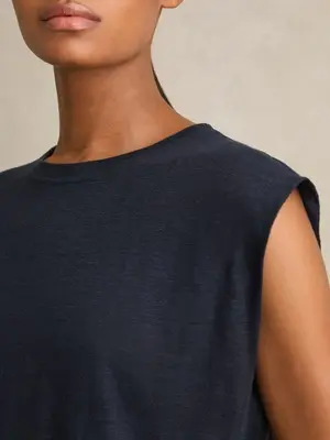 REISS Mara Linen T-shirt
