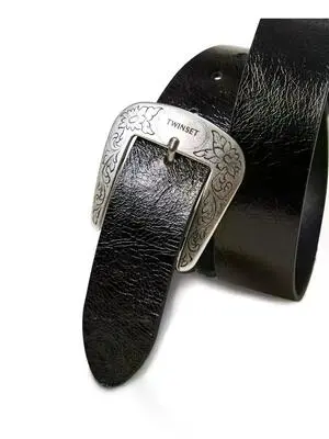 TWINSET Cracked-effect Leather Belt