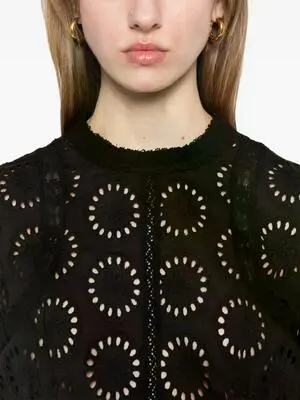 TWINSET Broderie Anglaise Blouse - Black