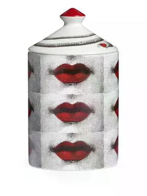 FORNASETTI Se Poi Bocche Decor Frutto Proibito Candle - White