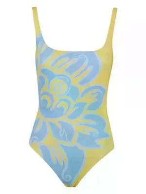 Etro Floral-print Swimsuit - Yellow