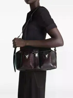 LEMAIRE Medium Gear Bag In Leather - Brown