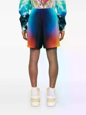Casablanca Gradient Silk Shorts - Blue