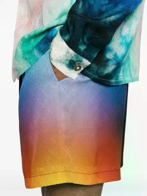 Casablanca Gradient Silk Shorts - Blue