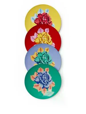 LISA CORTI Indian Tiger Dessert Plates - Green