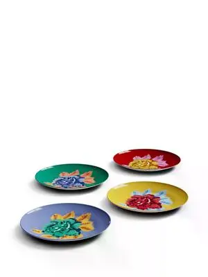 LISA CORTI Indian Tiger Dessert Plates - Green