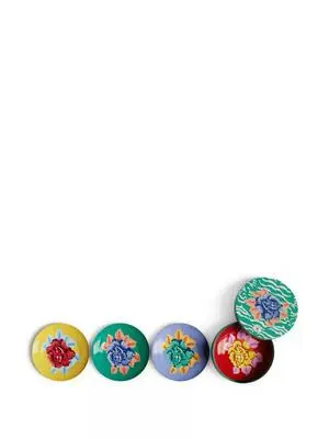 LISA CORTI Indian Tiger Dessert Plates - Green