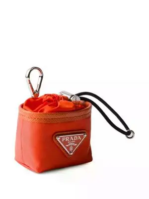 Prada Triangle Logo Bag Charm - Orange
