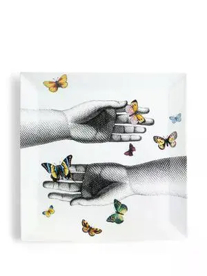 FORNASETTI Mani E Farfalle Square Tray