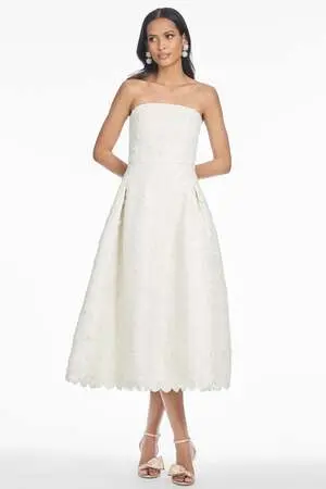Sachin & Babi Shay Strapless Tea-length Dress - Ivory
