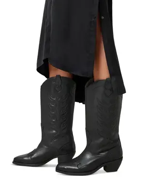 ALLSAINTS Dolly Snip Toe Western Style Boots - Black